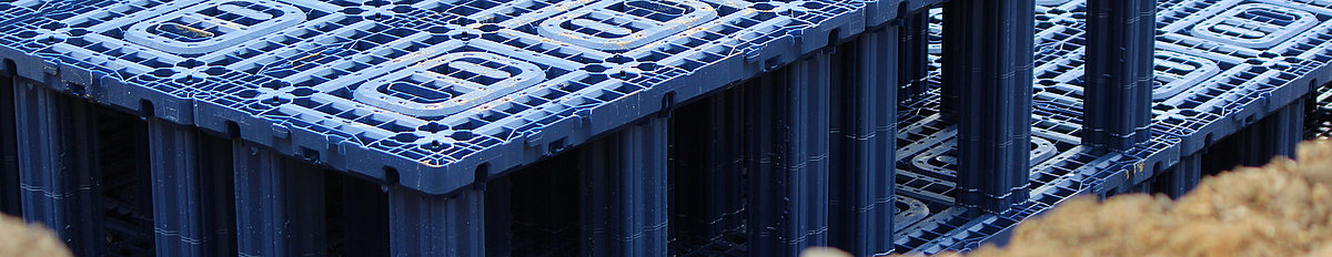 Rainwater management system components made of plastic for drainage: Jansen