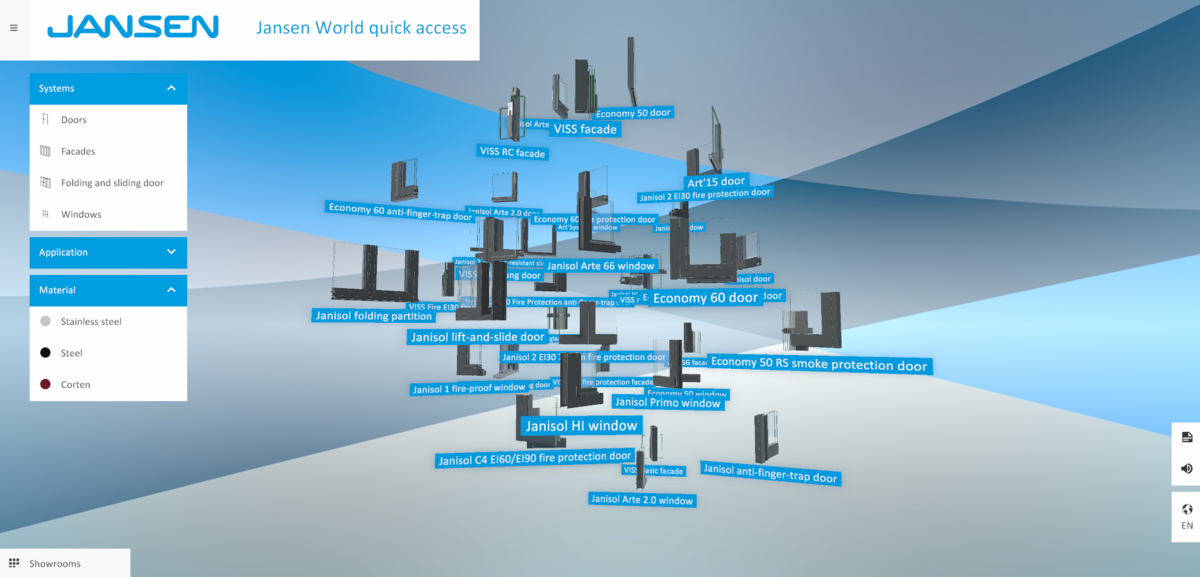 Virtual Showroom: Experience Jansen steel systems online: Jansen