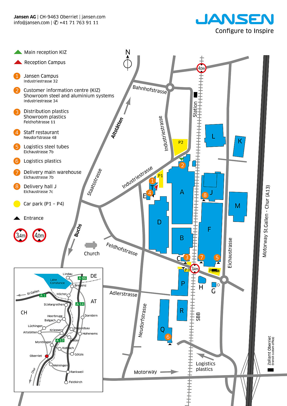 Directions & hotel recommendations: Jansen